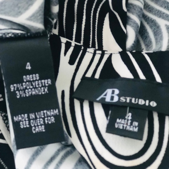 AB Studio | Dresses | Ab Studio Black White Paisley Sleeveless Dress 4 ...